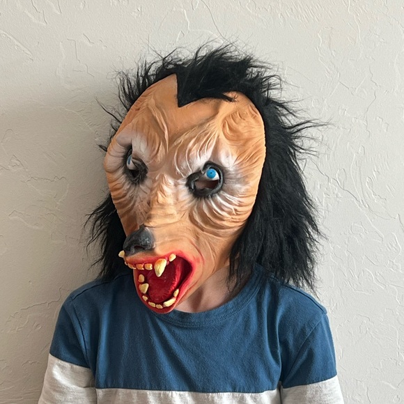Costumes | Vintage Halloween Werewolf Mask Costume Latex Rubber Scary ...